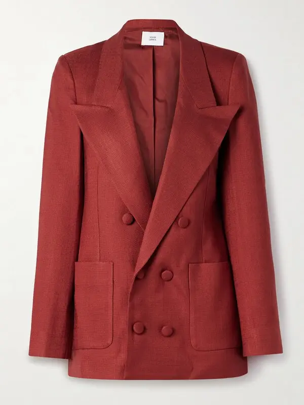 Adam Lippes Riva Double-breasted Canvas Blazer