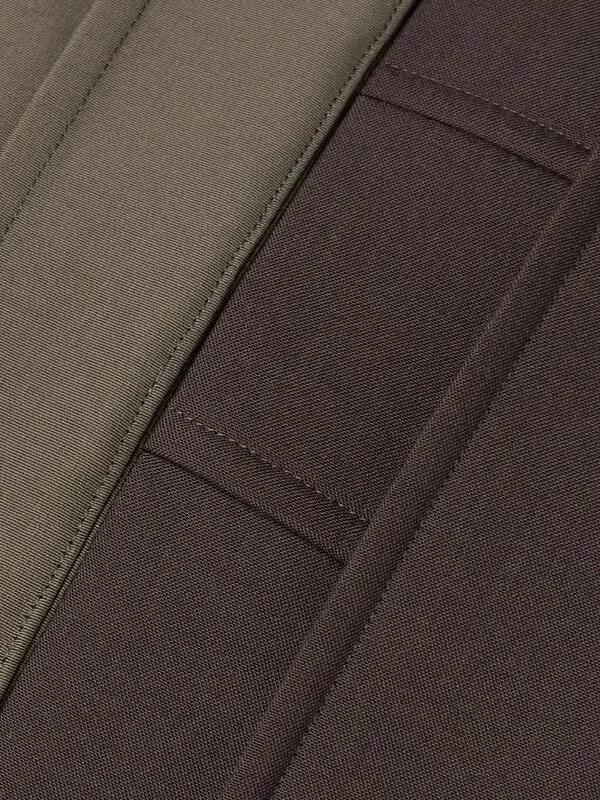 Sacai Draped Paneled Scuba And Cotton-blend Grosgrain Jacket
