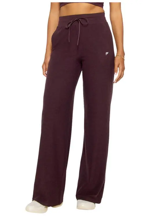 FABLETICS Cloud Jersey Wide Leg Pant - Oxblood Heather