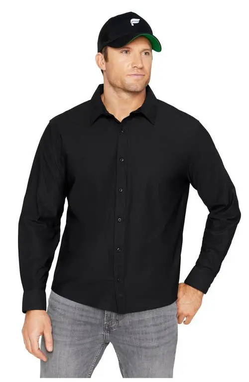 FABLETICS The Don Long Sleeve Button Up - Black