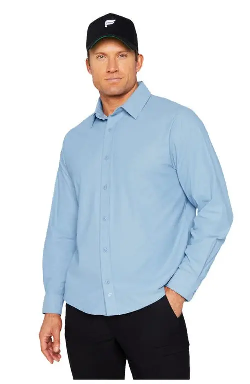 FABLETICS The Don Long Sleeve Button Up - Newport Blue