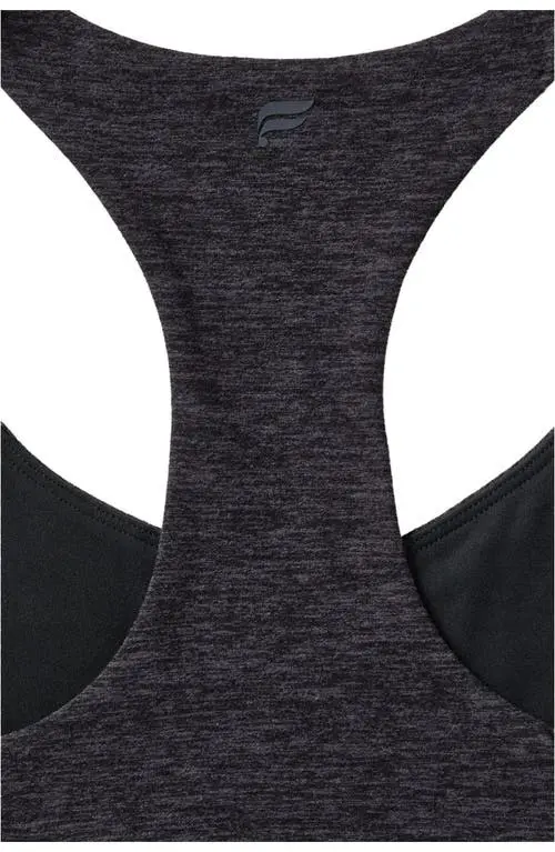 FABLETICS Heatherflex Anywhere Built-in Bra Tank - Black Heather