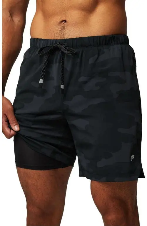 FABLETICS The 7" One Short - Black Tactical Camo