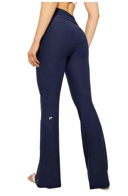 FABLETICS Cloud Jersey Foldover Flare Pant - Deep Navy Heather