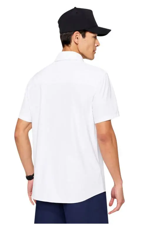FABLETICS The Don Short Sleeve Button Up - Classic White