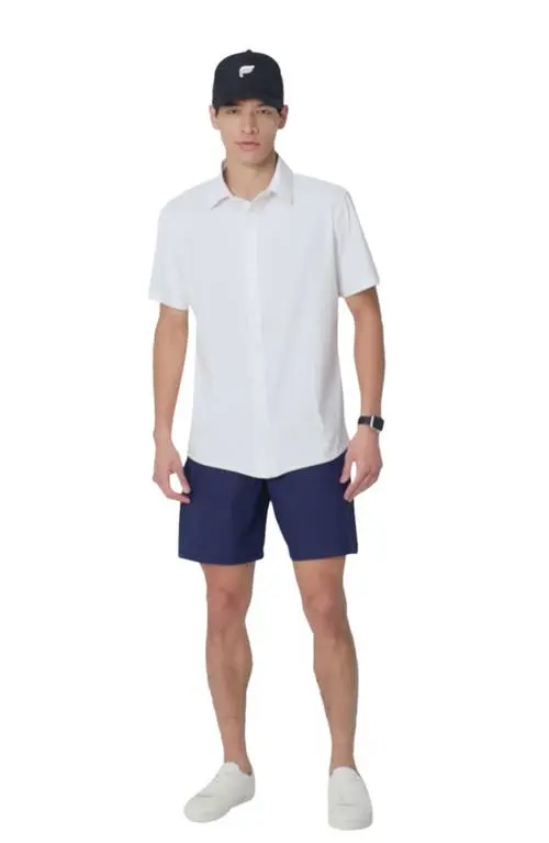 FABLETICS The Don Short Sleeve Button Up - Classic White