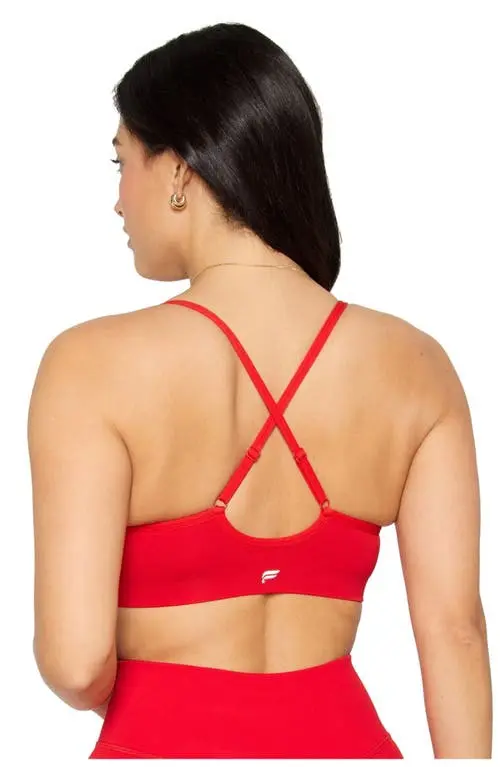 FABLETICS Sleek Seamless Strappy Low Impact Bra - Heated Red