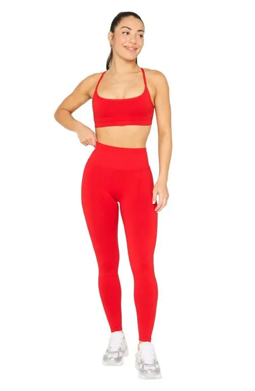 FABLETICS Seamless Scrunch High-waisted Legging - Heated Red