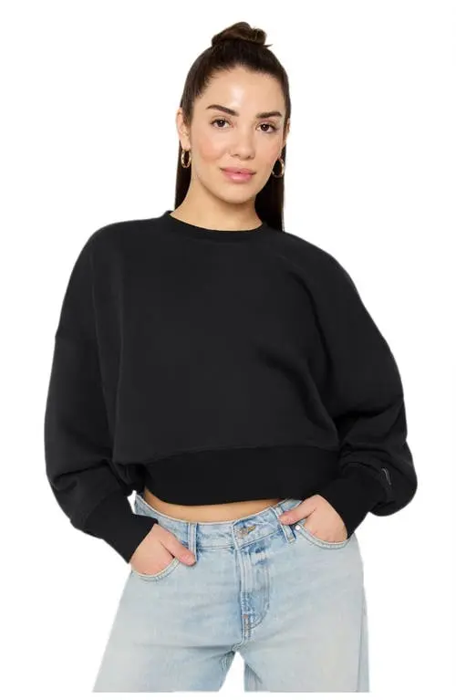 FABLETICS Year Round Terry Crew Neck Sweatshirt - Black
