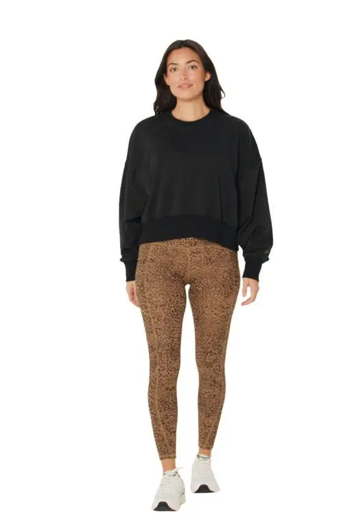 FABLETICS Year Round Terry Crew Neck Sweatshirt - Black