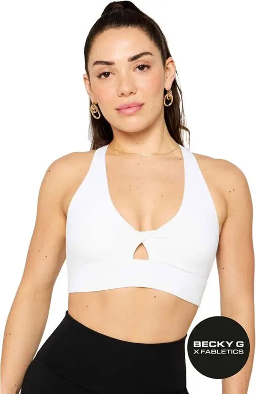 FABLETICS Oasis Twist Impact Sports Bra - Classic White