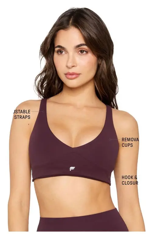 FABLETICS Pureluxe Longline Low Impact Bra - Oxblood
