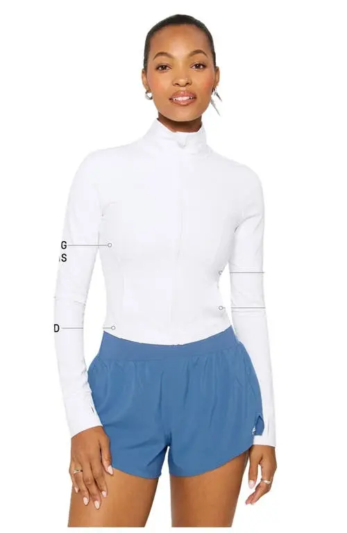 FABLETICS Cropped Training Jacket - Classic White