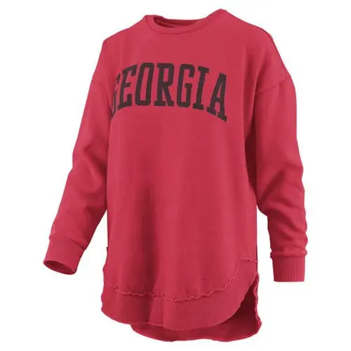 PRESSBOX Georgia Bulldogs Melange Poncho Fleece Pullover Sweatshirt - Red