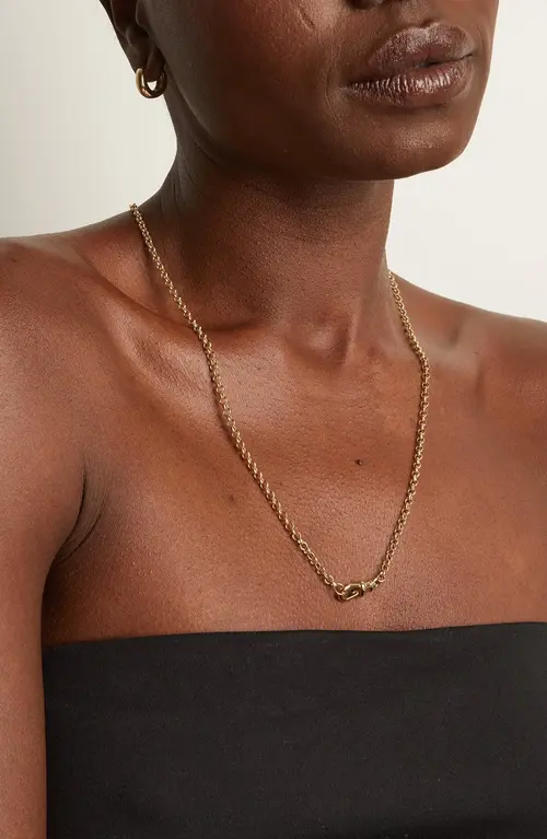 AURATE Gold Rolo Chain Necklace - Vermeil/yellow