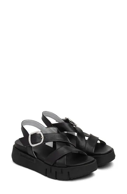 NEROGIARDINI Platform Slingback Sandals - Black