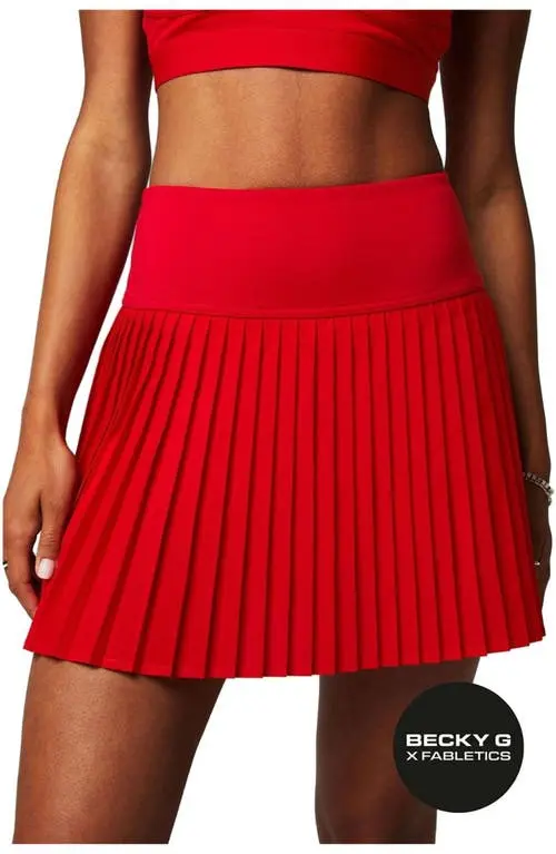 FABLETICS Pleated Mini Skirt - Heated Red