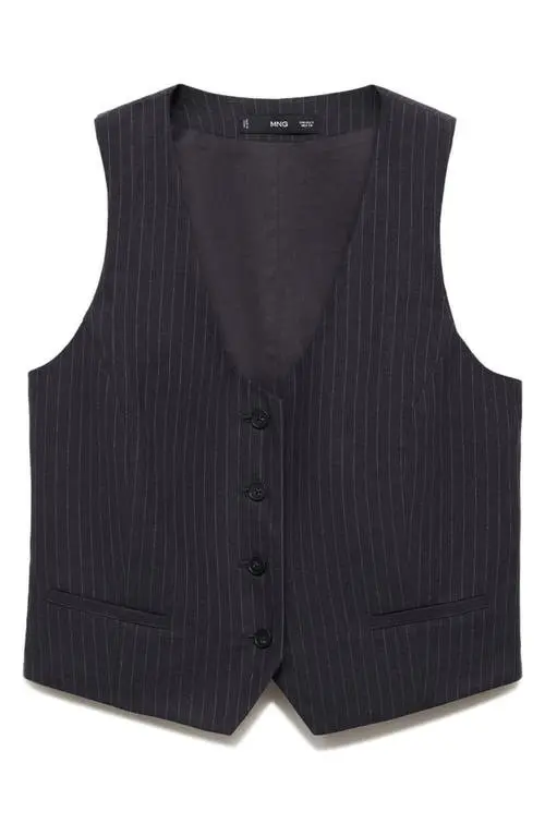 Mango Cotton And Linen Suit Vest