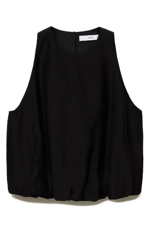 Mango Bubble Hem Sleeveless Top - Black