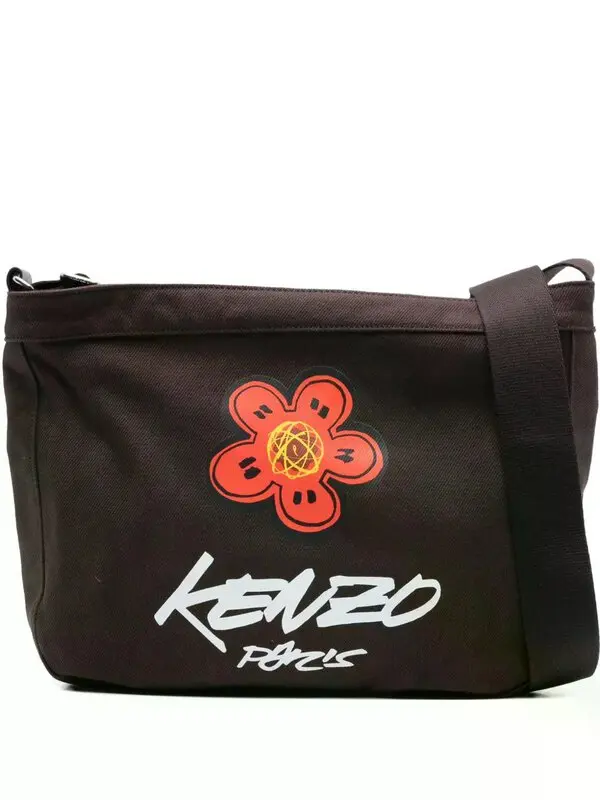 Kenzo Shoulder Bag With Boke Flower Motif - Brown