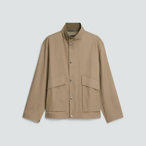 Theory Utility Jacket In Cotton Blend - Feather