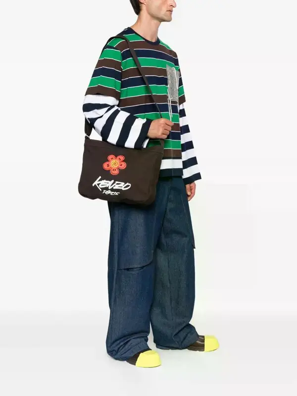 Kenzo Shoulder Bag With Boke Flower Motif - Brown