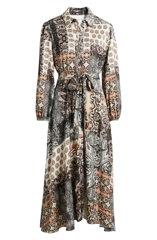 Julia Jordan Mixed Print Long Sleeve Shirtdress