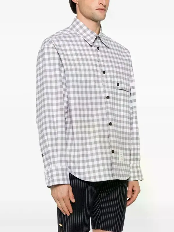 Thom Browne Gingham-pattern Shirt - Grey