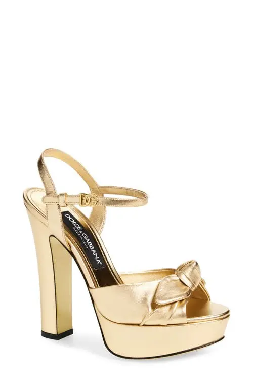 Dolce & Gabbana Bianca Bow Platform Sandal