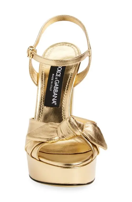 Dolce & Gabbana Bianca Bow Platform Sandal