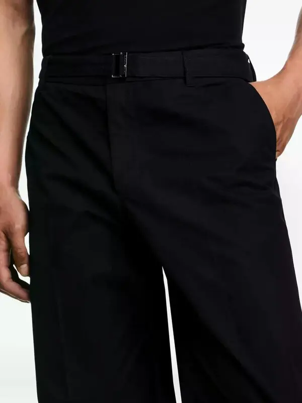 Emporio Armani Belted Flat-front Trousers