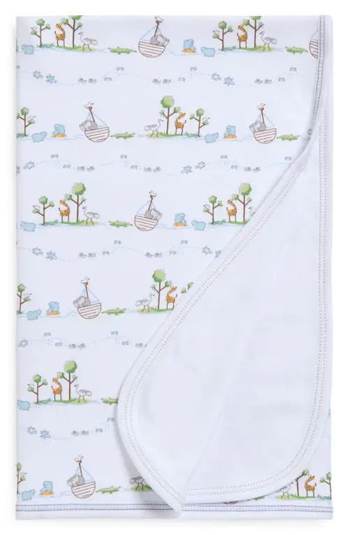 KISSY KISSY Noah's Print Pima Cotton Blanket - Light Blue