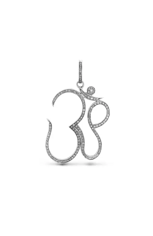 Sheryl Lowe Diamond Om Pendant - Sterling Silver