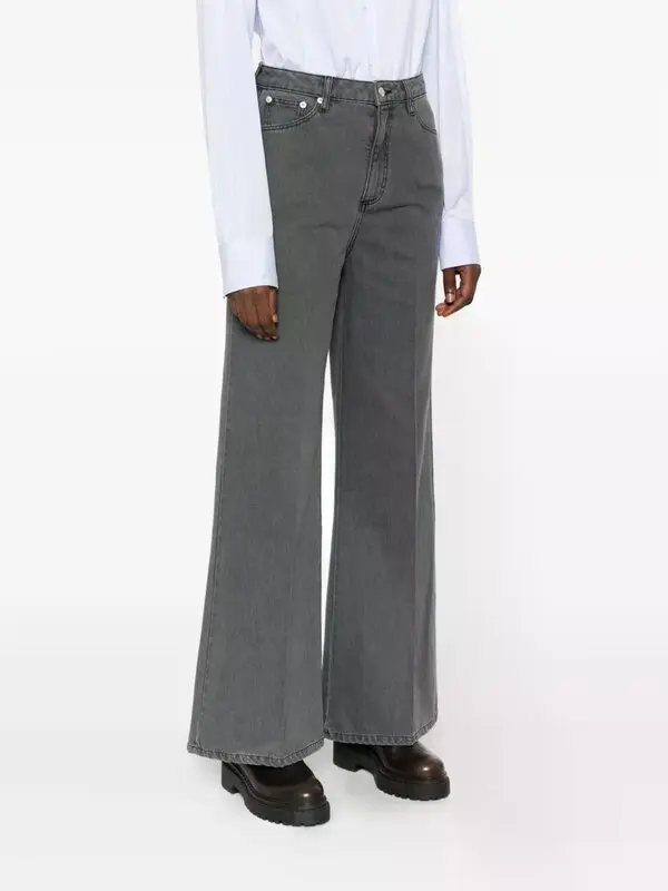 Officine Générale Romy Faded Wide-leg Jeans - Black