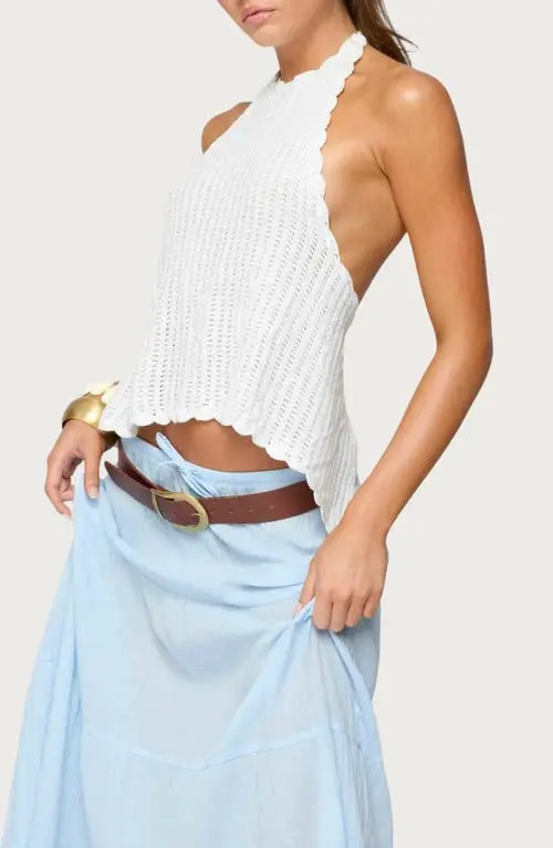 EDIKTED Ivey Backless Halter Top - White