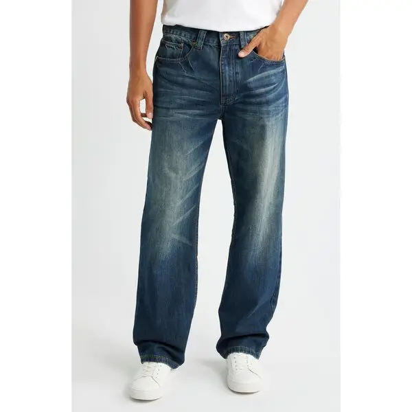 LEVEL 7 Relaxed Straight-leg Jeans
