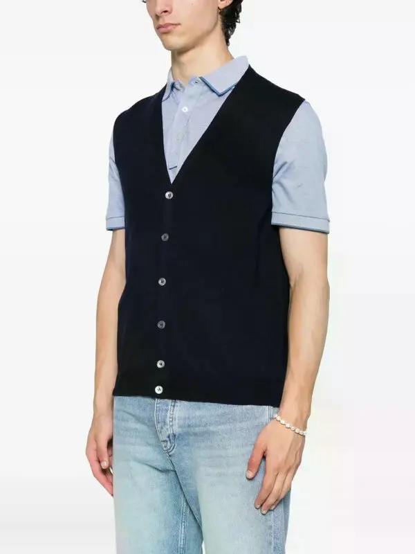GRAN SASSO Button-front Wool Cardigan - Blue