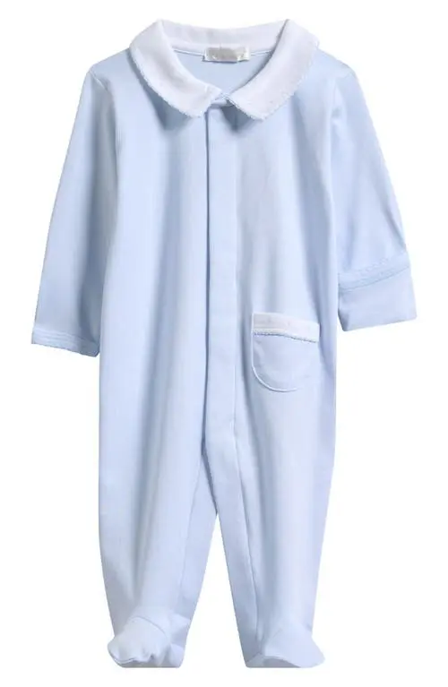 KISSY KISSY Pima Cotton Footie - Light Blue
