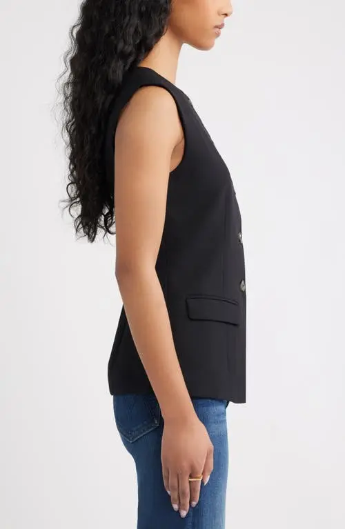 OPEN EDIT Icon Twill Crewneck Vest - Black