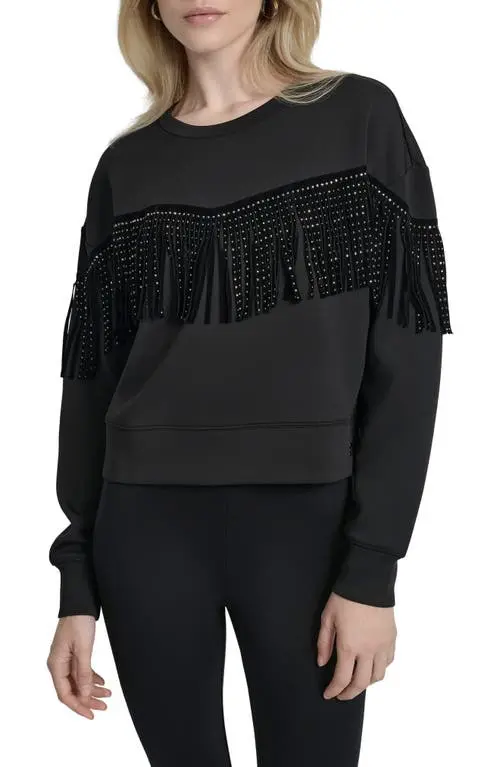 Dkny Studded Fringe Pullover