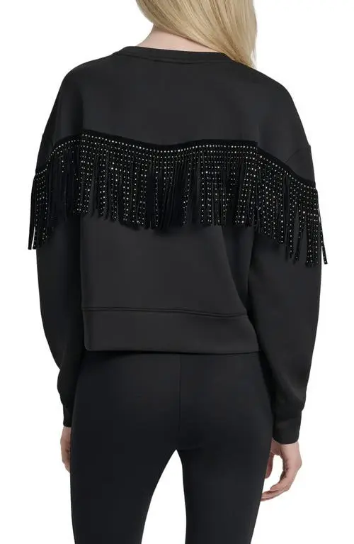 Dkny Studded Fringe Pullover