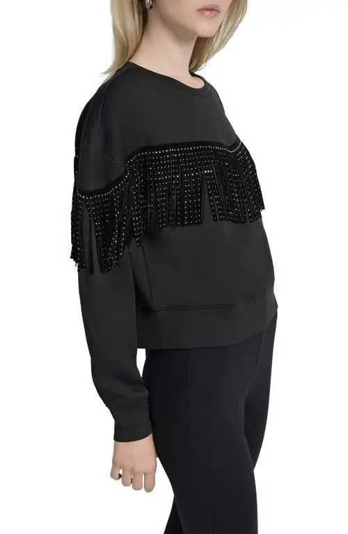 Dkny Studded Fringe Pullover