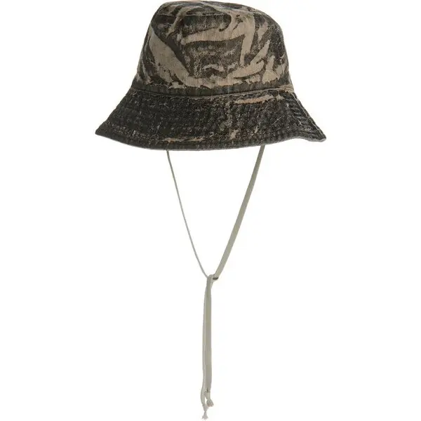 Rick Owens Gilligan Cotton Poplin Bucket Hat - Black Washed Foil