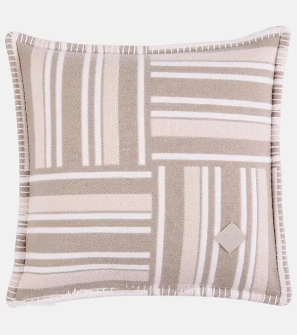 Loro Piana Jacquard Wool And Cashmere Cushion - Beige