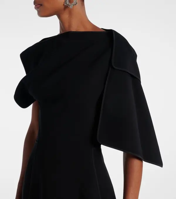 Maticevski Diadem Draped Asymmetric Midi Dress