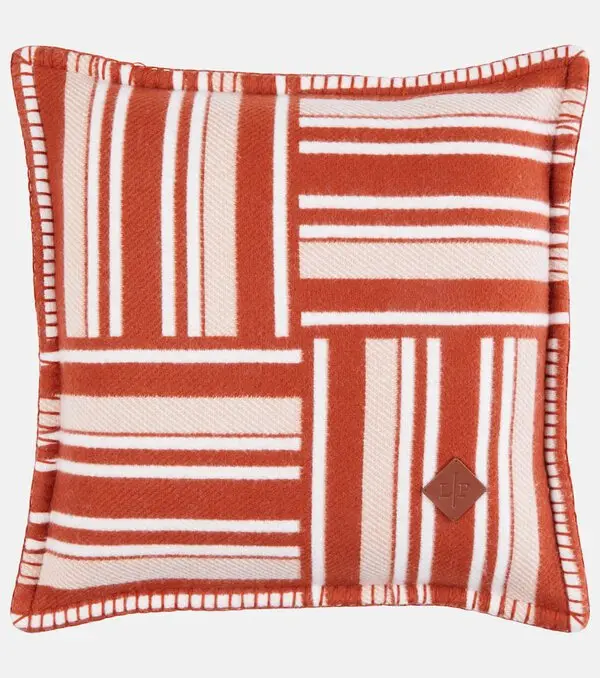 Loro Piana Jacquard Wool And Cashmere Cushion - Red