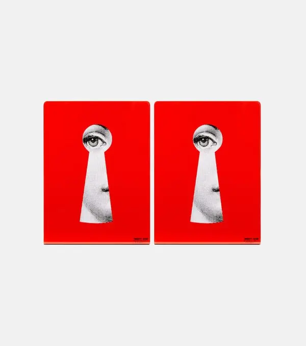 FORNASETTI Serratura Metal Bookends - Red