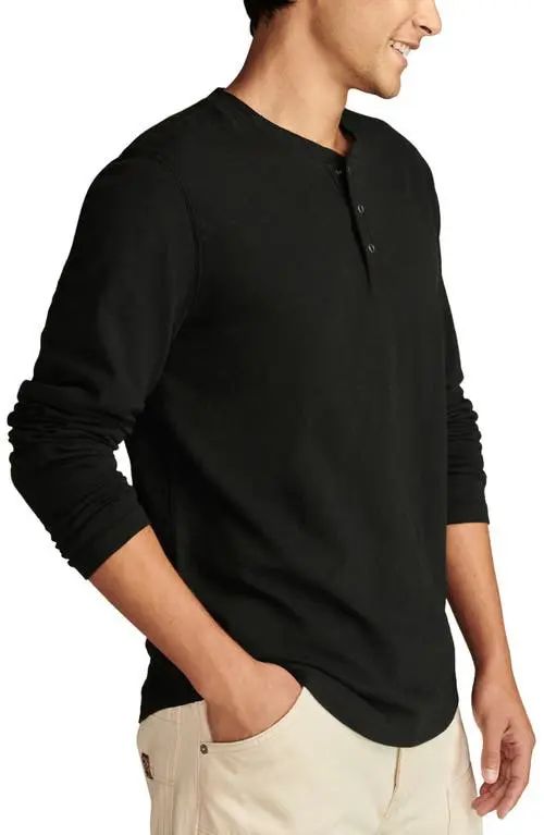 Lucky Brand Weekend Long Sleeve Slubbed Henley