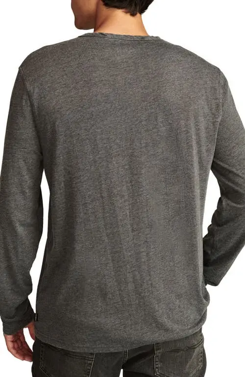 Lucky Brand Venice Burnout Henley - Jet Black