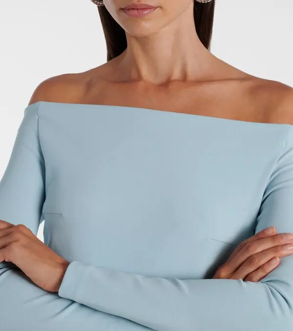 Solace London Kori Satin-trimmed Gown - Blue
